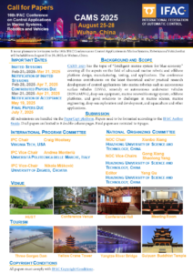 Call for Papers - 16th IFAC Conference on Control Applications in Marine Systems, Robotics and ...