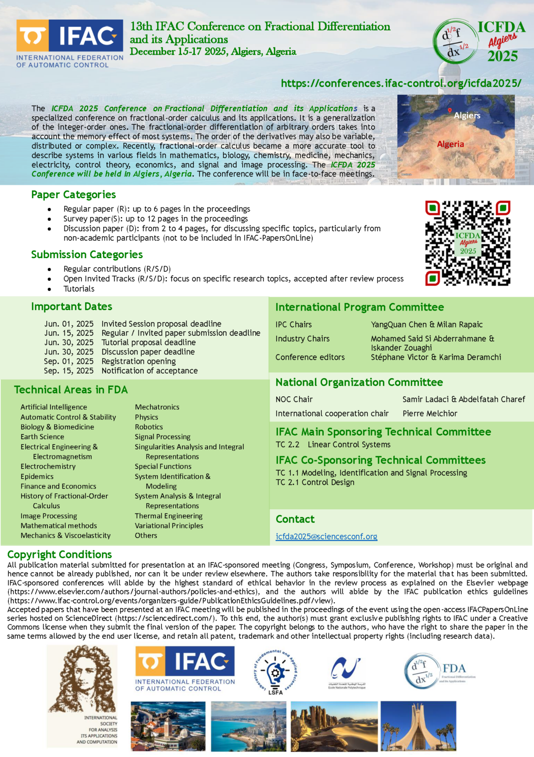 Invitation to the 13th IFAC Conference on Fractional Differentiation and its Applications ...